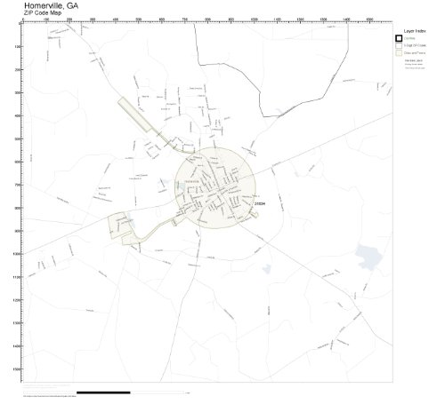 ZIP Code Wall Map of Homerville, GA ZIP Code Map Not Laminated: Amazon ...