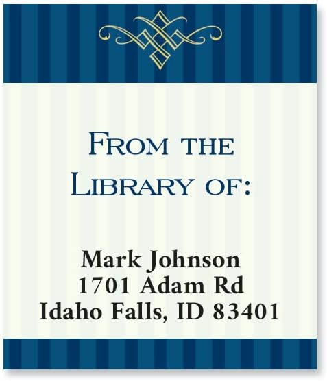 Amazon.com: Navy Pinstripe Personalized Bookplates - Set of 144, 1 ½ x ...