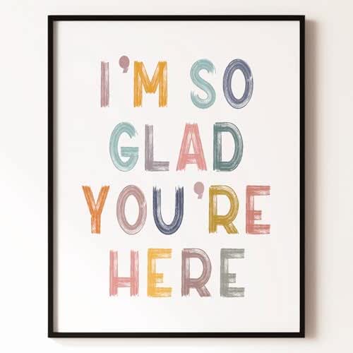 Amazon.com: I’m So Glad You’re Here Art Print, Playroom Wall Decor ...