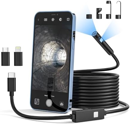 Caupureye Endoscope Inspection Camera with Light for Mobile Phone, 16 ...