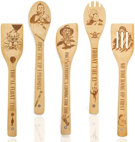 Amazon.com: 6Pcs Horror Movie Character Cooking Gift Set Wooden Spoons ...
