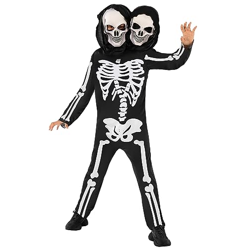 Morph Skeleton Costume for Kids, 2-Headed Skeleton Costumes for Boys ...