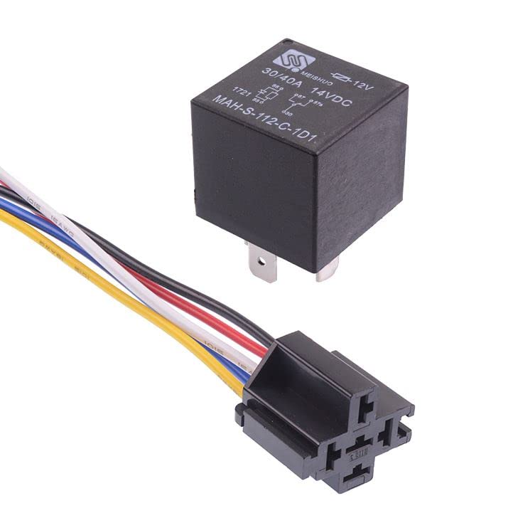 12V Automotive Changeover Relay W/Diode 40A 5-Pin SPDT with Socket ...