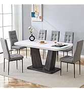 Amazon.com - 4 Piece Dining Table Set,46” Modern Dining Table Set for 4 ...