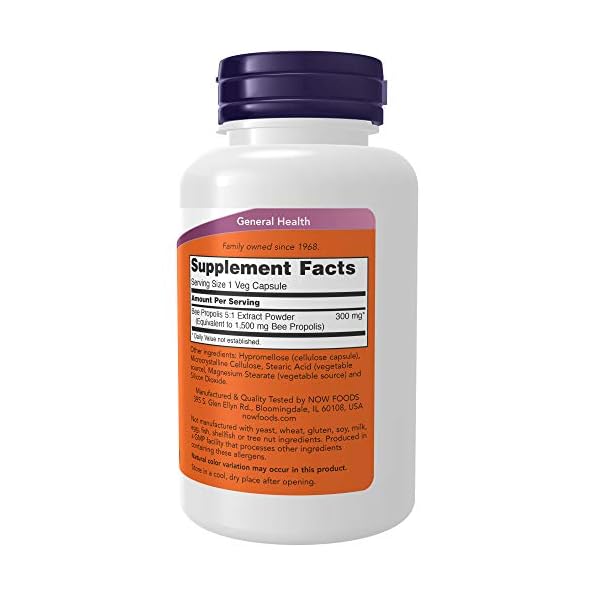 NOW Foods Supplements, Propolis 1,500 mg with 5:1 Concentrate, Natural ...
