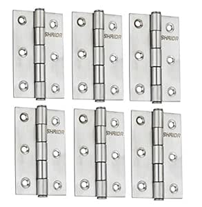 Shrida Udyog Stainless Steel Butt Hinges 3 inches x 12 Gauge (Pack of 6 Pieces) : Amazon.in ...