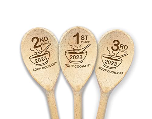Amazon.com: Chili Cook Off Prizes Wooden Spoons Set Of 3 Soup Cook Off ...