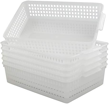 Amazon.com: Qskely 6-Pack A4 Paper Storage Baskets File Trays Baskets ...