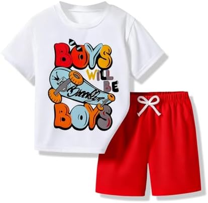 Amazon.com: Voxikodex Size 9 10 Years Teen Boys Clothes 2 Piece Letter ...