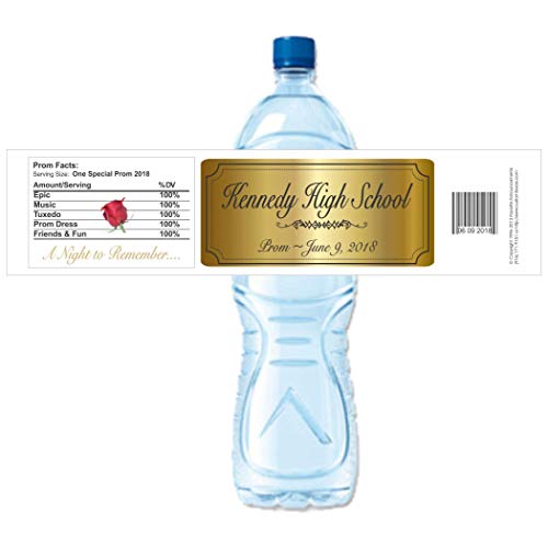 Amazon.com: High School Prom Water Bottle Labels, Personalized ...