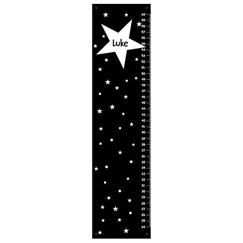 Amazon.com: GROWTH CHART Stars Pattern Nursery Wall Art, Black and ...