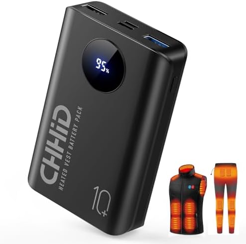 Amazon.com: CHHID 5V 2A Heated Vest Battery Pack,LCD Display Power Bank ...