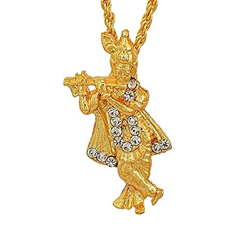 Morir Gold Plated CZ Studded Peacock Feather Lord Krishna/Kanha ...
