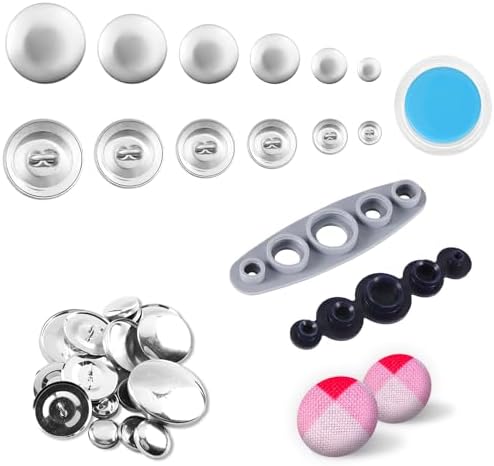 Amazon.com: Cover Button Kit with 5 Different Sized Buttons, 100 Sets of Buttons & 5 Tools, Make ...