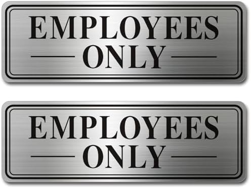 Amazon.com : 2pcs Metal Stainless Steel Employees Only Sign for Door ...