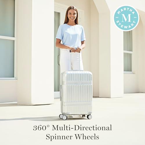 Martha Stewart The Bedford 26 Inch Rolling Luggage, Hardshell Suitcase ...
