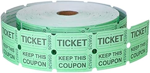 ESSENTIAL 2000 Green Double Raffle Tickets Rolls Printable for Leisure ...