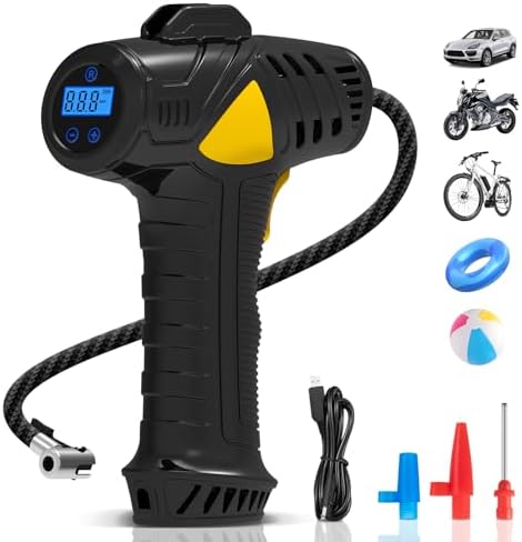 LVELFE Cordless Tyre Inflator Air Compressor,Digital Tyre Inflator,12V ...