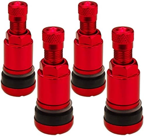 4 x Aluminium Valves Red Metal Valve X1 Red Edition Car 11.3 mm Rim ...