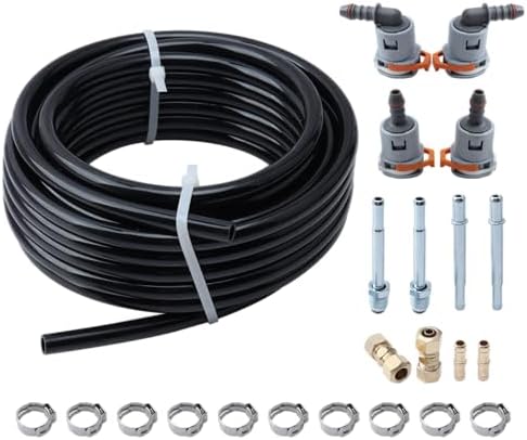 Amazon.com: 3/8" Nylon Fuel Line Tubing Kit - Includes 90° & Straight ...