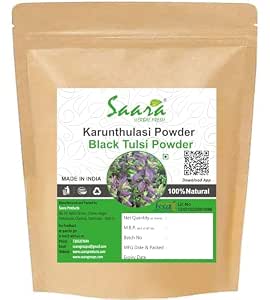 Buy Saara HERBAL FRESH Karunthulasi Powder, 100g, Krishna Thulasi ...