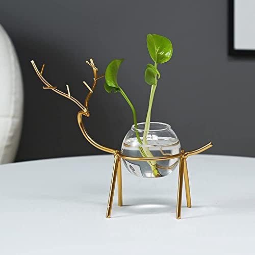 Buy Lavish Craft Desktop Deer Plant Vases Small Glass Flower Vase with ...