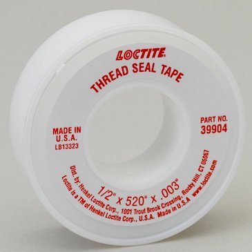 Loctite 39904 Thread Seal Tape with PTFE, 520" Length x 1/2" Width x 0. ...