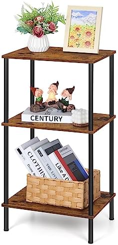 Amazon.com: Peohud 3 Tier End Table, 30 Inch Tall Side Table, Rustic ...