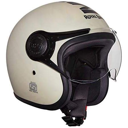 Royal Enfield Open Face Helmet with Clear Visor Matt White, Size: M( 57 ...