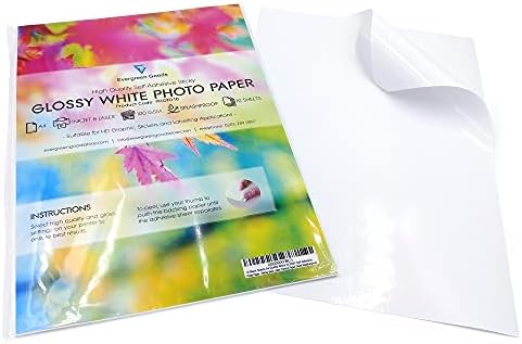 Evergreen Goods A4 Matte White Sticker Paper, 30 Sheets - Self-Adhesive ...
