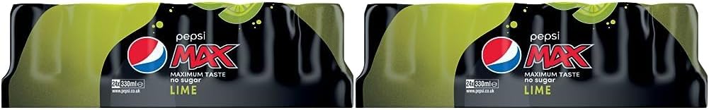 Pepsi Max Lime 24 x 330ml Can (Pack of 2) : Amazon.co.uk: Grocery