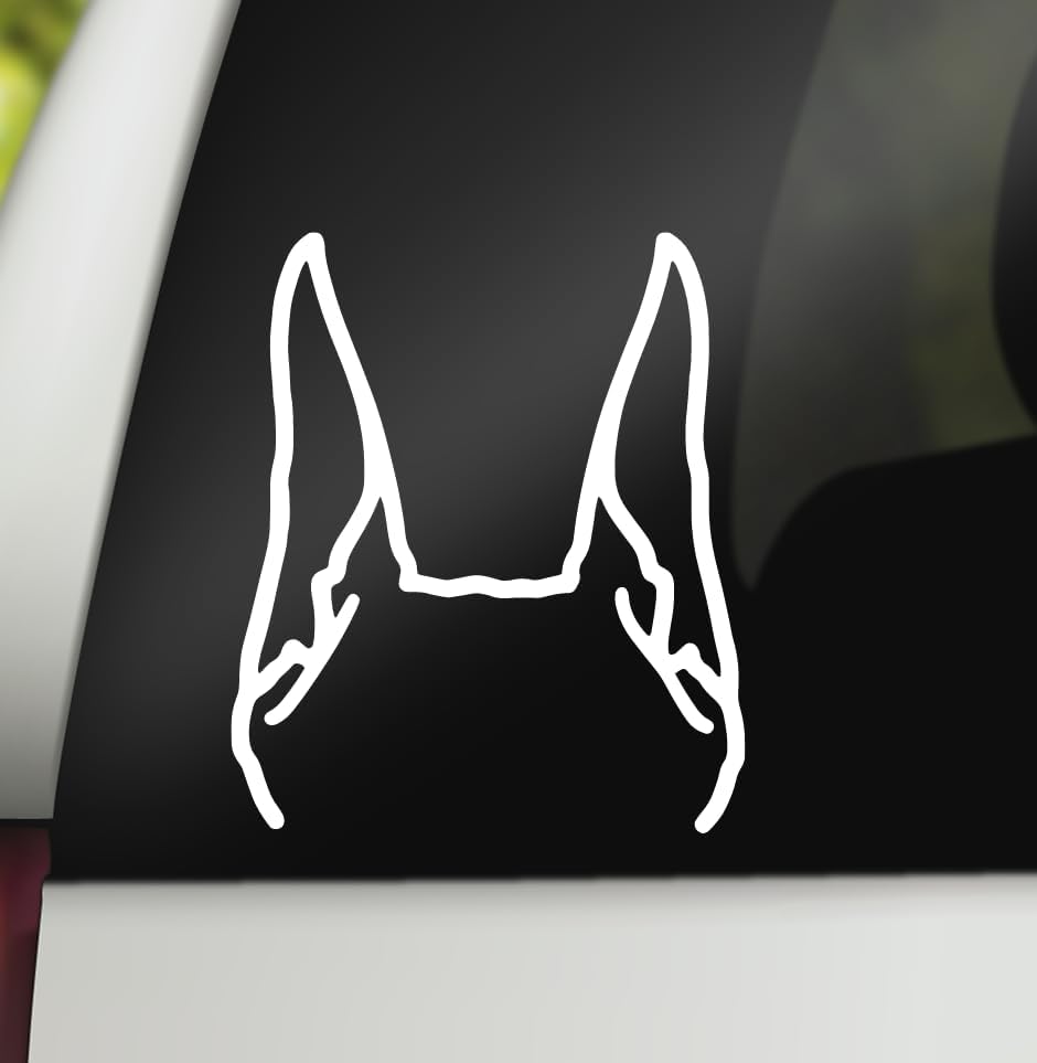 Amazon.com - DECALBUNNY Doberman Decal | Doberman Ears Bumper Sticker ...