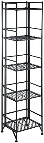 Amazon.com: DEANIC 5-Shelf Folding Shelves Bookcase with Wheels, Heavy ...