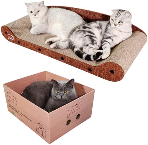 KEBKE Cat Scratcher Bed,30 Inch Cat Couch Scratcher and 16.2 Inch Cat ...