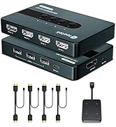 Amazon.com: Steetek 2 Monitors 2 Computers KVM Switch USB 3.0, 4K@60Hz ...