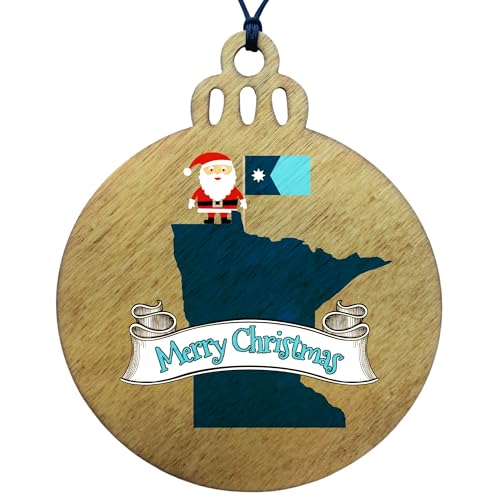 Amazon.com: Minnesota Christmas Ornament - Rustic Wood Tree Decoration ...