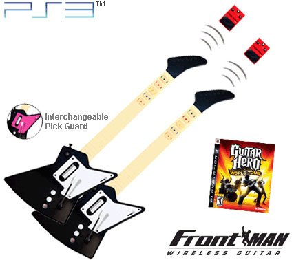 Amazon.com: Guitar Hero World Tour for PS3 + 2 x Nyko Frontman Black ...