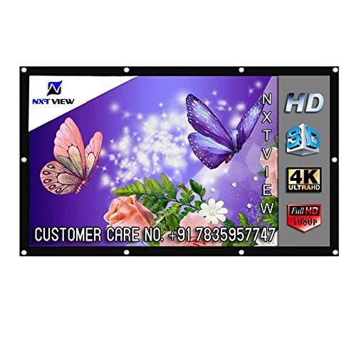 NXT VIEW PROJECTION SCREEN Eyelets Projector Screens (9ft.Width 5ft ...