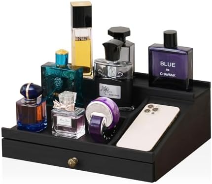 Amazon.com: TIRYIUOU Cologne Organizer for Men, 3 Tier Wooden Cologne ...