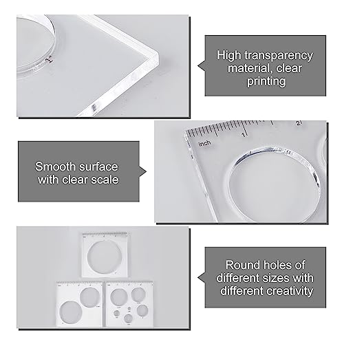 PH PandaHall 9 in 3 Circle Inlay Templates, Acrylic Router Jig ...