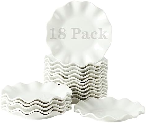 Amazon.com | BABALIU 7 Inch Porcelain Small Dinner Plates, Set of 12 ...
