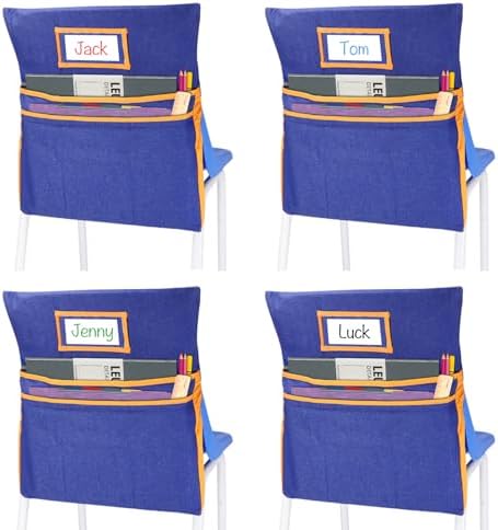 Amazon.com: Hushee 24 Pack Chair Pockets for Classrooms 17 x 20 Inch ...