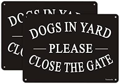 CDXHOME 2 Pack Please Close The Gate Matal Sign - Dog Planning Escape ...