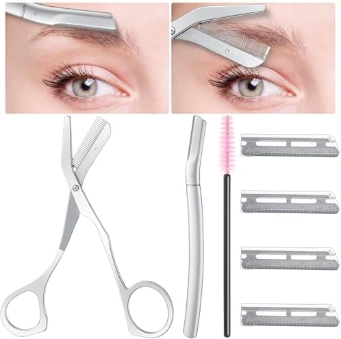 Amazon.com: Sclwlkeyxgs Eyebrow Comb Trimmer-Scissors, Eyebrow Scissors ...