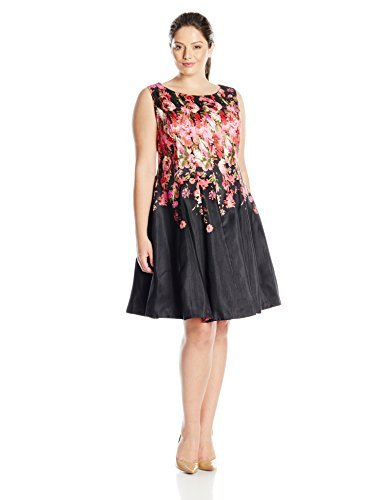 Buy Julian Taylor Women's Plus-Size Fit and Flare Floral Print Shantung ...