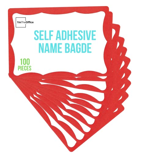 Snapklik.com : 1InTheOffice Name Tag Stickers, Red Blank Nametag ...