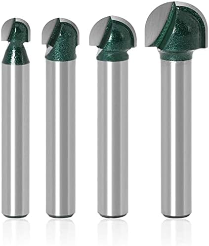 Yakamoz 4Pcs 1/4" Shank Round Nose Router Bit Core Box Router Bits Set ...