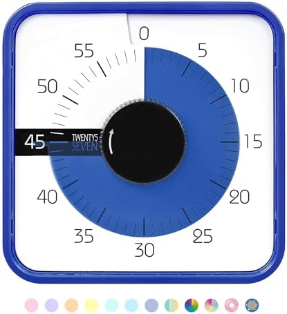 TWENTY5 SEVEN Countdown Timer 7.5 inch; 60 Minute 1 Hour Visual Timer ...