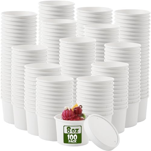 Amazon.com: brheez Compostable Soup Containers with Lids 12 Ounce ...