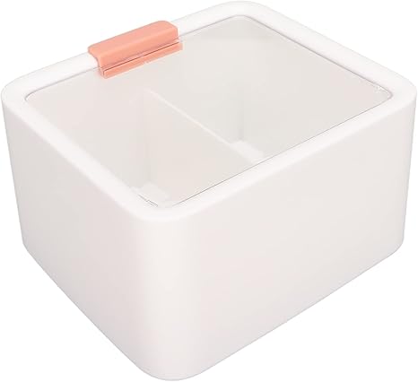 Jenngaoo Cotton Pad Container, 2 Grids Cotton Swab Ball Dispenser ...